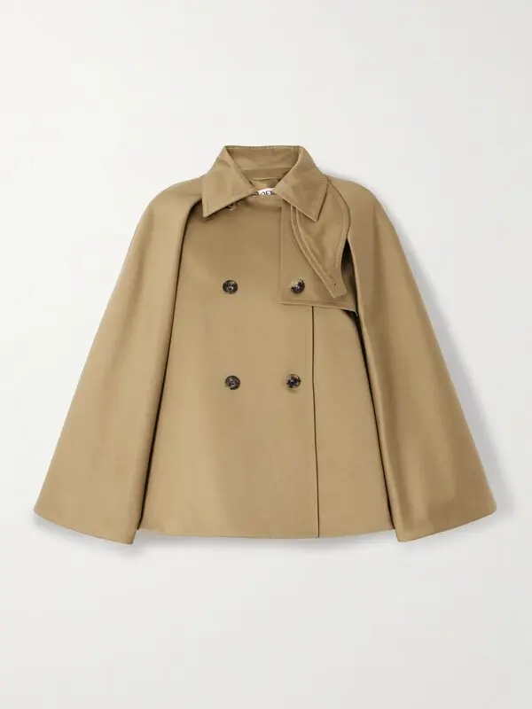 Loewe Organic Cotton-gabardine Cape-effect Jacket - Neutrals