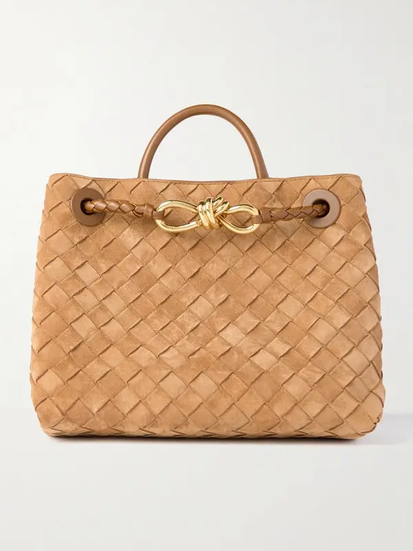 Bottega Veneta Andiamo Small Intrecciato Suede Tote