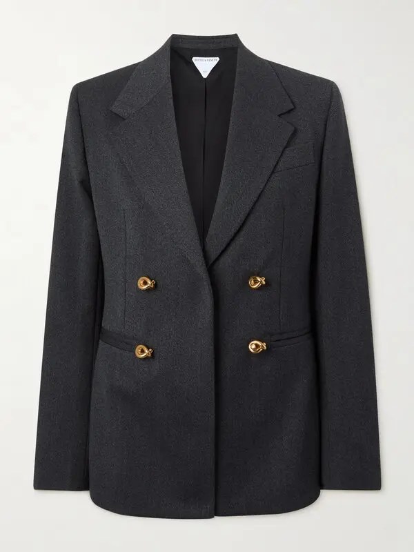 Bottega Veneta Double-breasted Wool-twill Blazer - Black