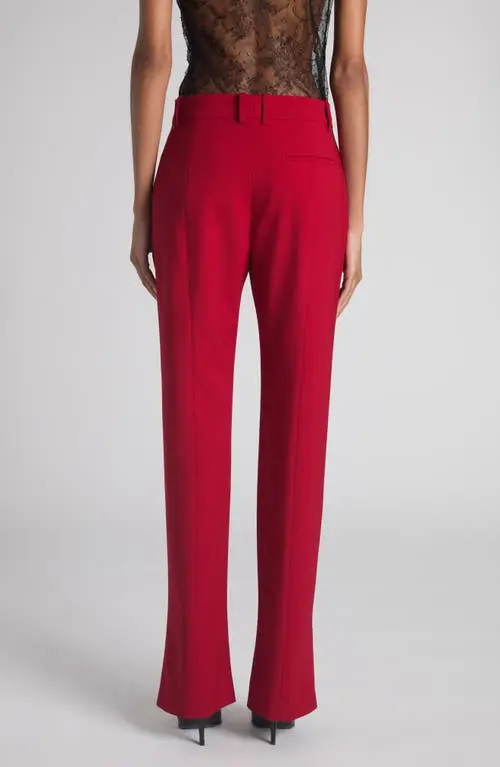 Alexander McQueen Pleated Straight Leg Wool Trousers