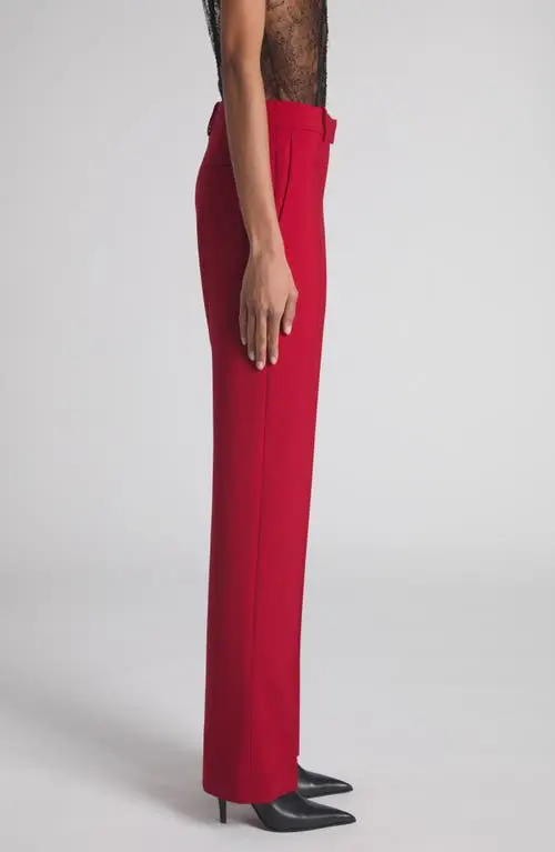 Alexander McQueen Pleated Straight Leg Wool Trousers
