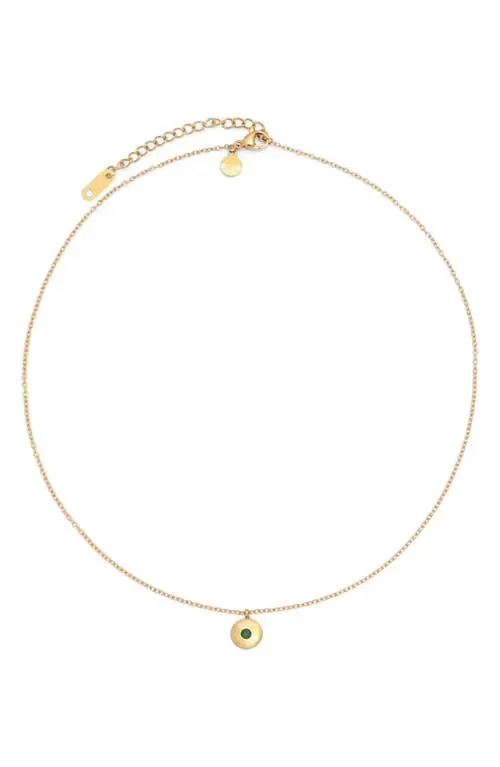 PETIT MOMENTS Birthstone Disc Pendant Necklace - Golday