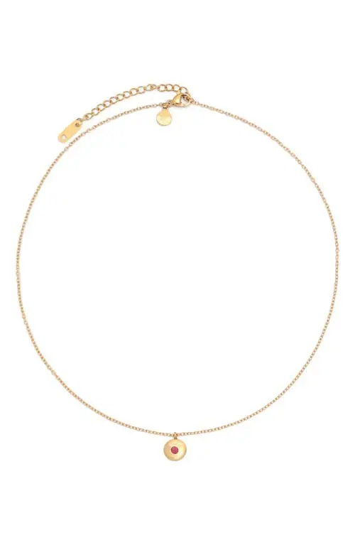 PETIT MOMENTS Birthstone Disc Pendant Necklace - Goldctober
