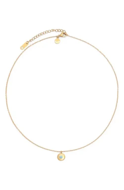PETIT MOMENTS Birthstone Disc Pendant Necklace - Goldecember