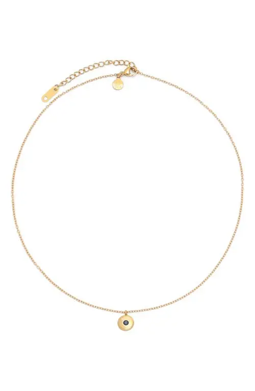 PETIT MOMENTS Birthstone Disc Pendant Necklace - Goldeptember