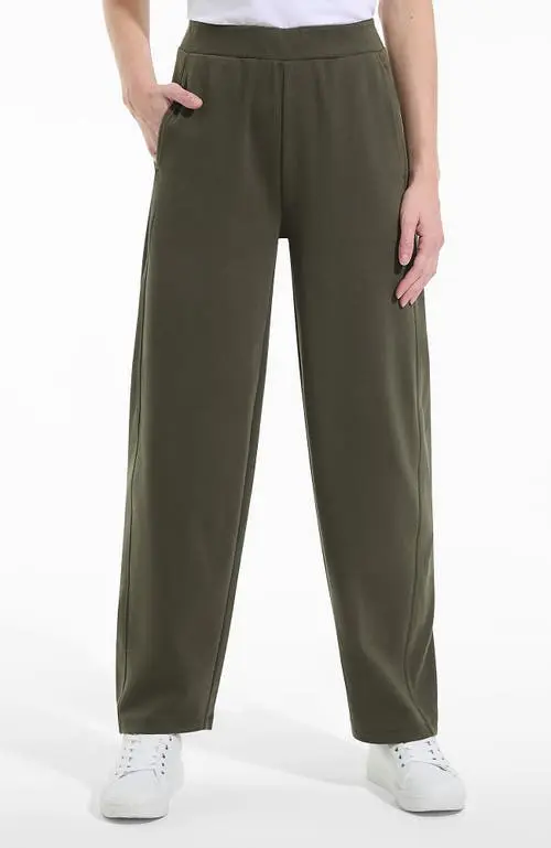 LANDS' END Sport Knit High Rise Barrel Ankle Pants - Forest Moss