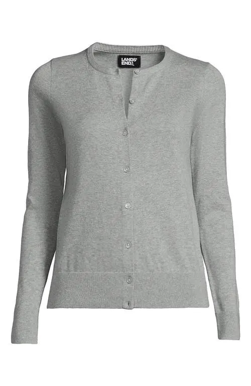 LANDS' END Fine Gauge Cotton Cardigan Sweater