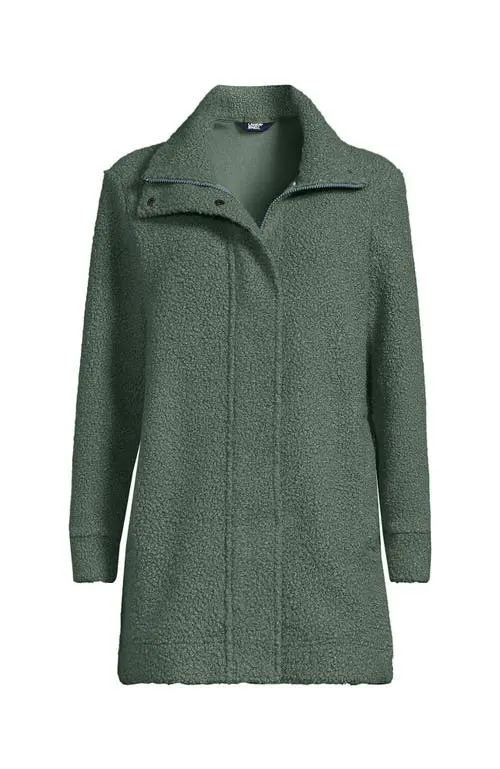 LANDS' END Boucle Fleece Coat - Spruce