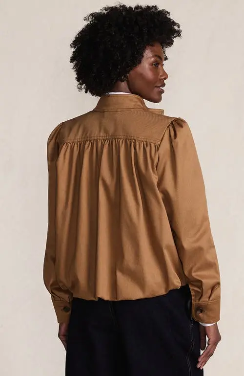 LANDS' END Drapey Twill Bubble Hem Jacket