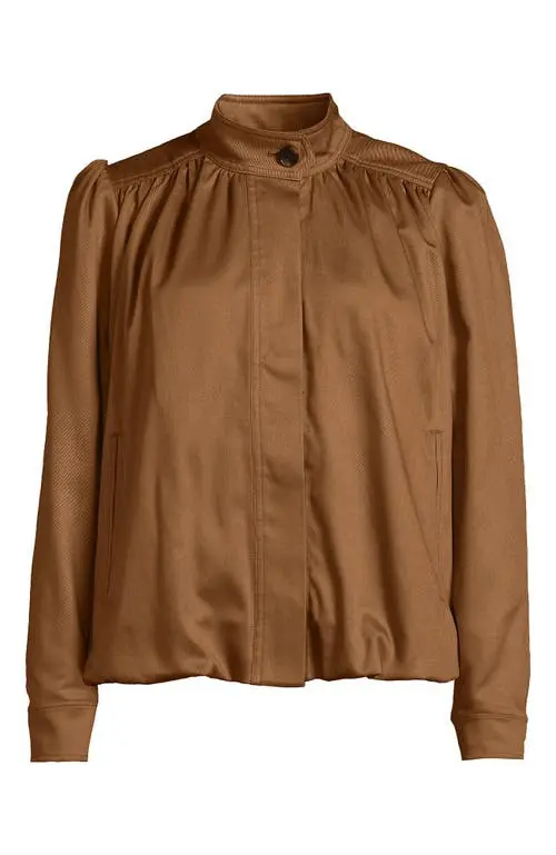 LANDS' END Drapey Twill Bubble Hem Jacket