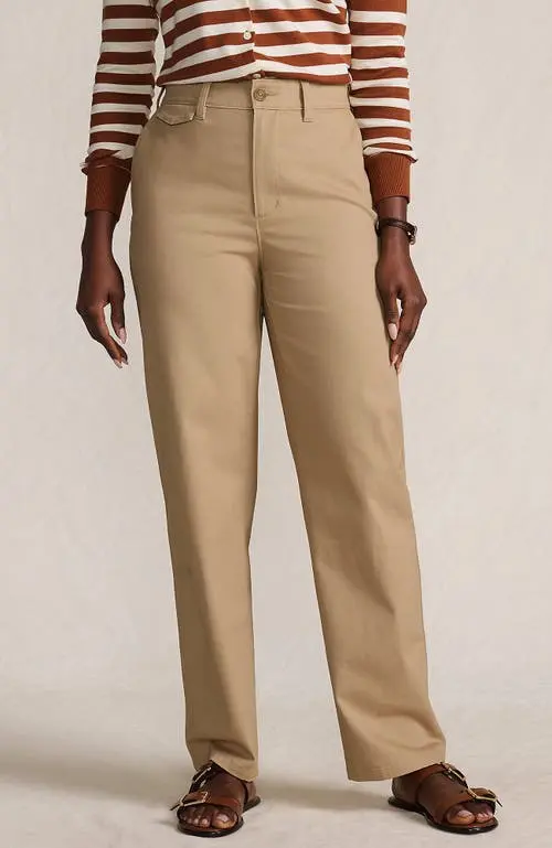 LANDS' END Chino High-rise Rail Straight-leg Trousers - Desert Tan