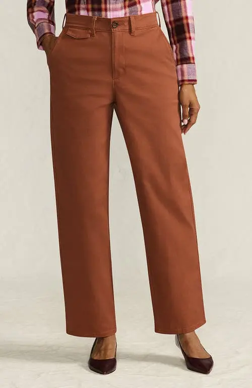LANDS' END Chino High-rise Rail Straight-leg Trousers - Rich Ginger Brown