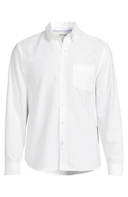 LANDS' END Traditional Fit Comfort-first Sail Rigger Oxford Shirt - White
