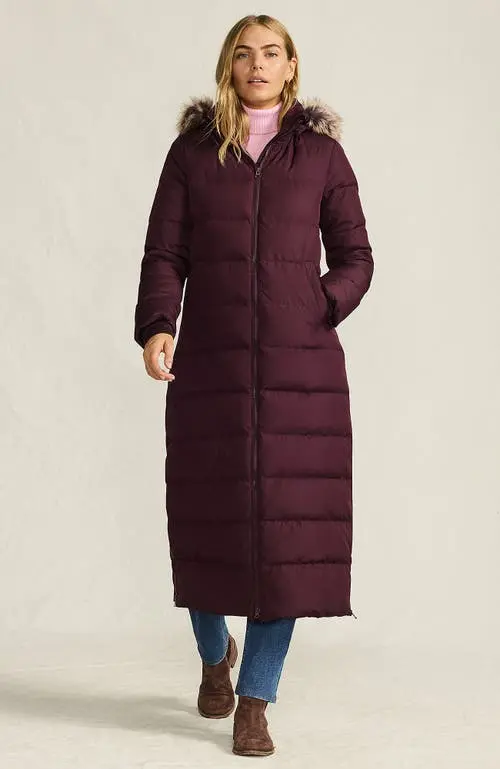 LANDS' END Down Maxi Winter Coat - Lush Burgundy
