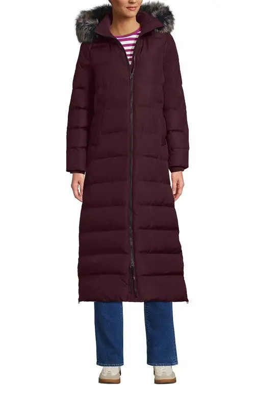 LANDS' END Down Maxi Winter Coat - Lush Burgundy