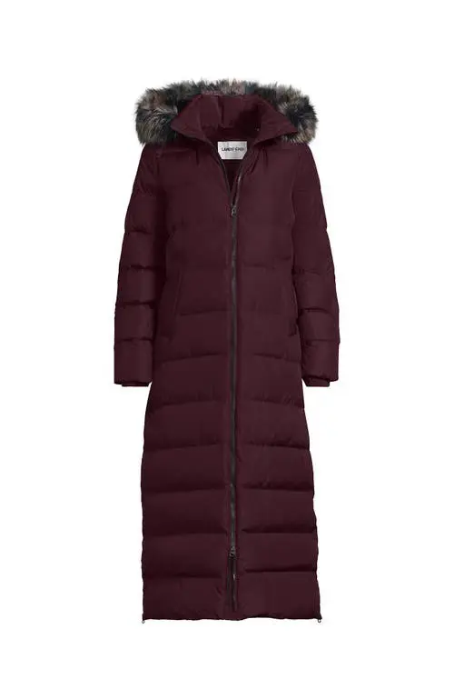 LANDS' END Down Maxi Winter Coat - Lush Burgundy