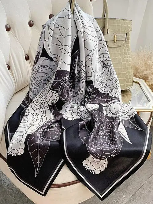 SILKSILKY Silk Square Scarf - Shadow Rose