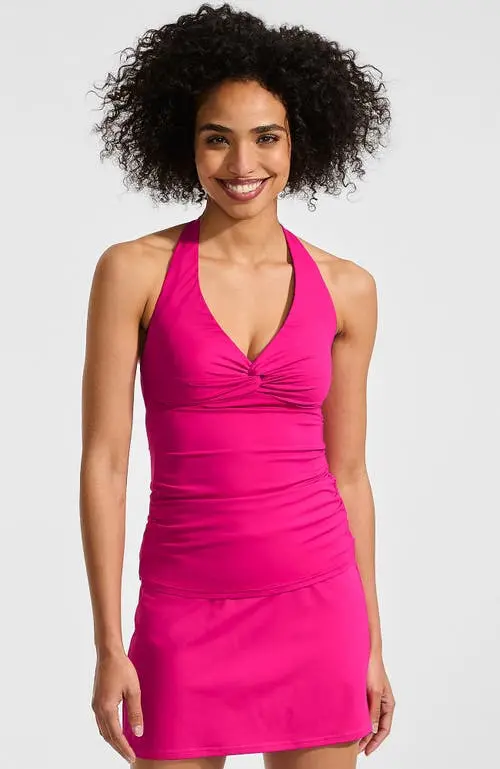 LANDS' END Halter Tankini Top - Riviera Rose