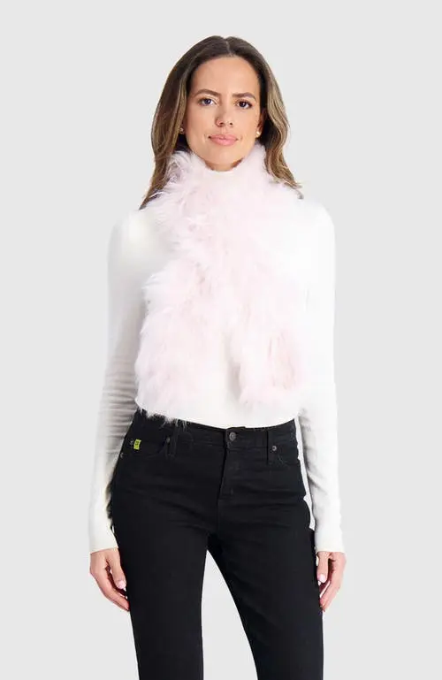 Gorski Genuine Shearling Knit Pull-through Scarf - Light Pink