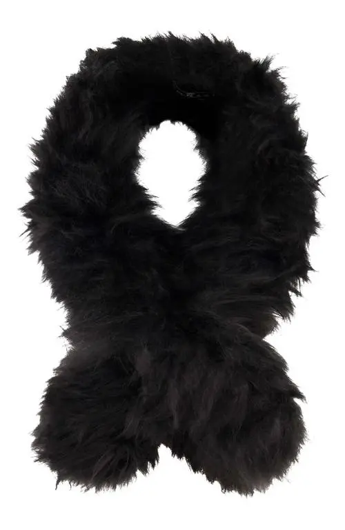 Gorski Knit Genuine Shearling Pull-through Scarf - Black