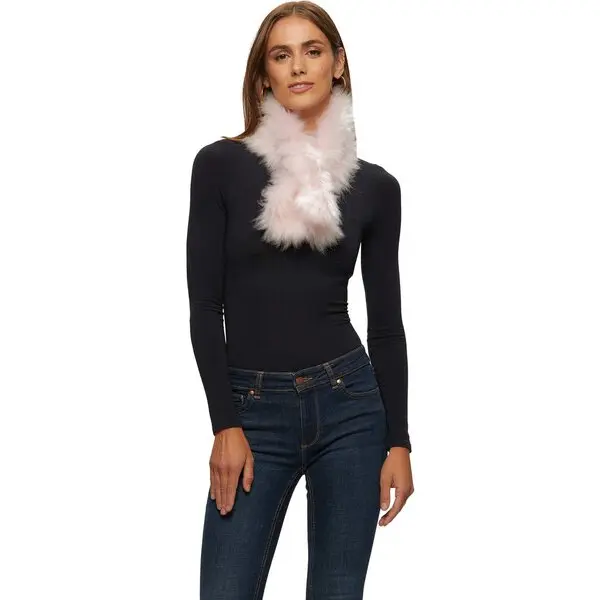 Gorski Knit Genuine Shearling Pull-through Scarf - Pink