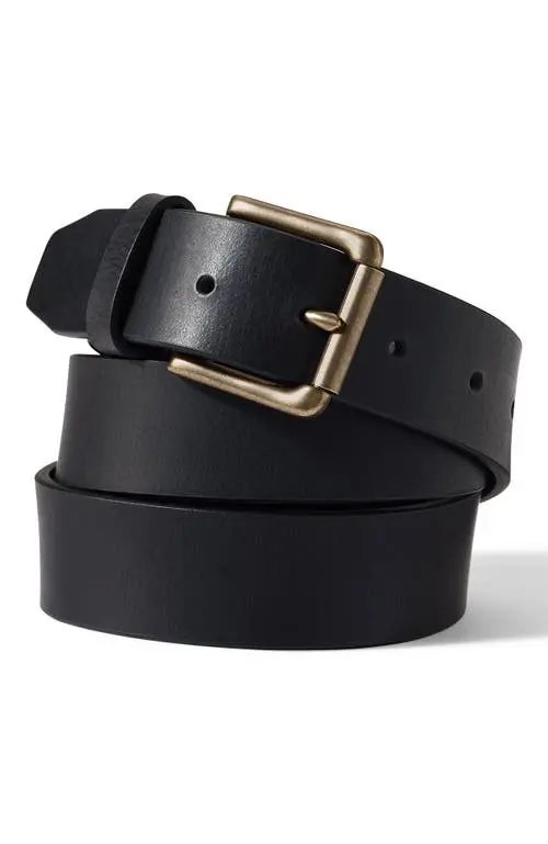 LANDS' END Leather Jean Belt - Black/brass