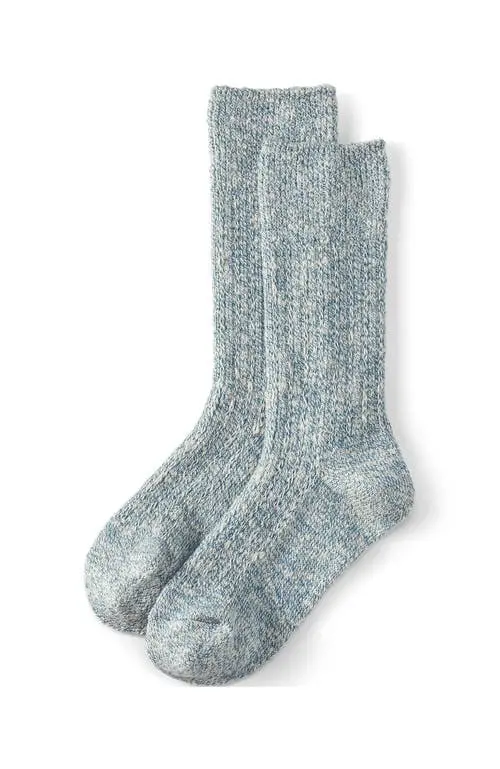 LANDS' END Marl Crew Socks - Soft Peacock