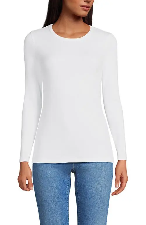 LANDS' END Cotton Rib T-shirt - White