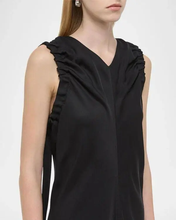 Helmut Lang Ruched Sleeveless Maxi Dress