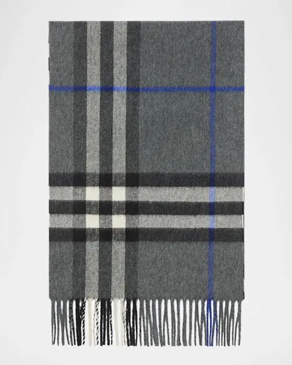 Burberry Apos;s Cashmere Giant Check Scarf - Grey