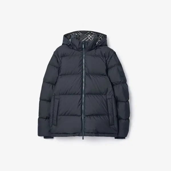 Burberry Detachable Sleeve Puffer Jacket - Navy