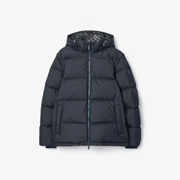 Burberry Detachable Sleeve Bideford Puffer Jacket - Navy