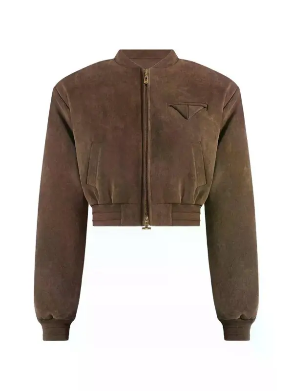Manière De Voir Suede Bomber Jacket - Brown