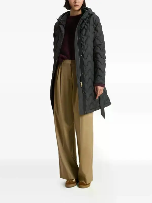 Woolrich Chevron-quilted Hooded Coat - Black