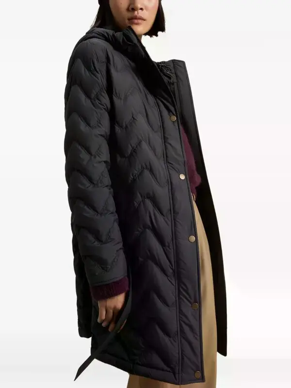 Woolrich Chevron-quilted Hooded Coat - Black