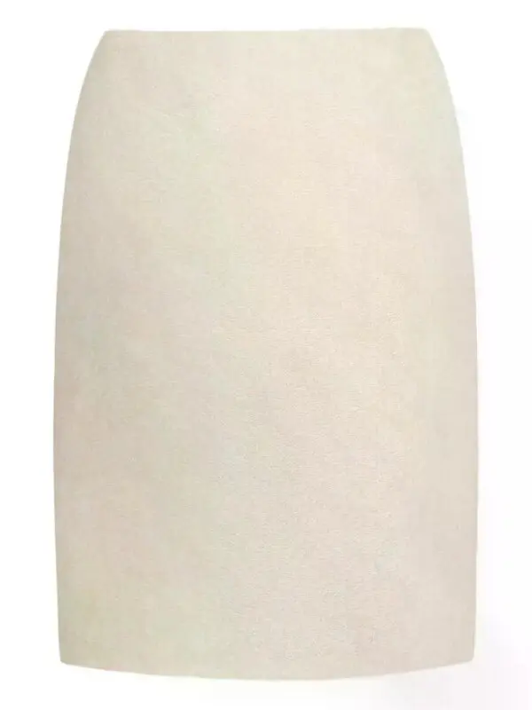 12 STOREEZ Silk Pencil Midi Skirt - Neutrals