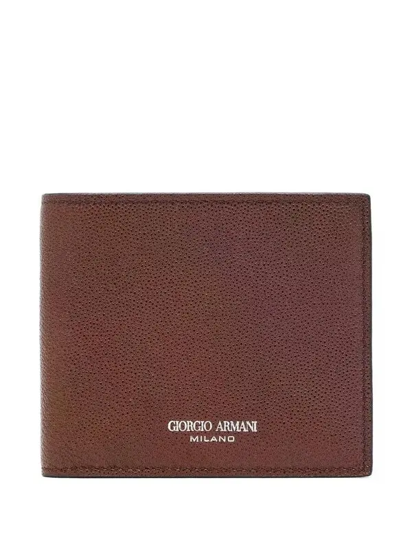 Giorgio Armani Leather Card Holder - Brown