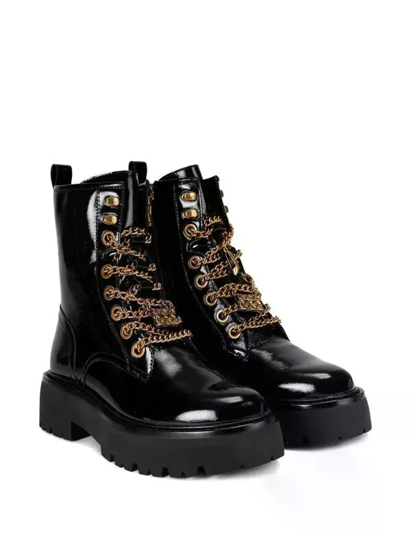 Kurt Geiger Matilda Charm Patent Leather Ankle Boots