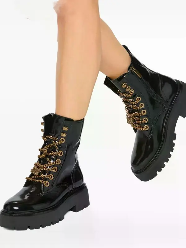 Kurt Geiger Matilda Charm Patent Leather Ankle Boots