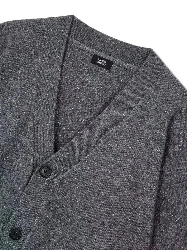 STUDIO TOMBOY Speckle-knit Button Cardigan - Grey