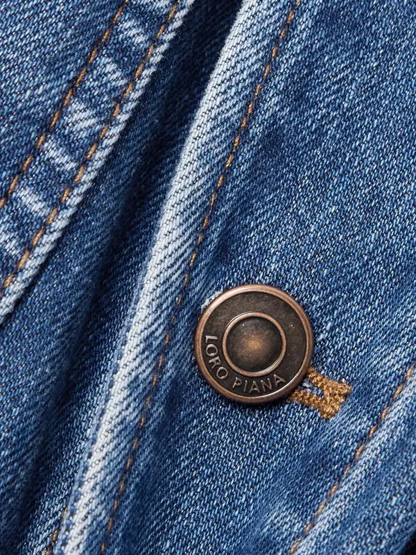 Loro Piana Dean Denim And Silk Jacket With Corduroy Collar