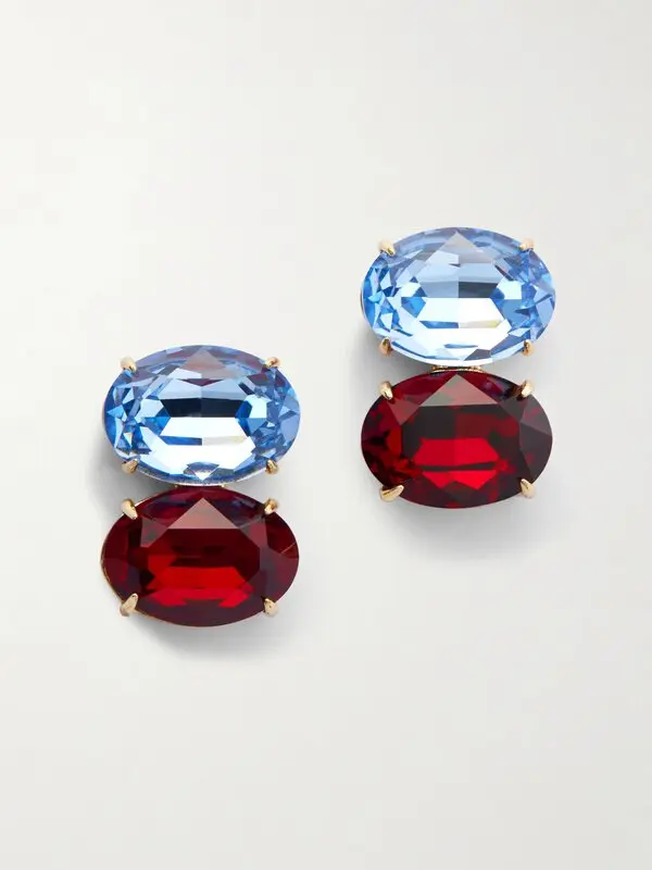 Carolina Herrera Gold-tone Crystal Earrings - Multi