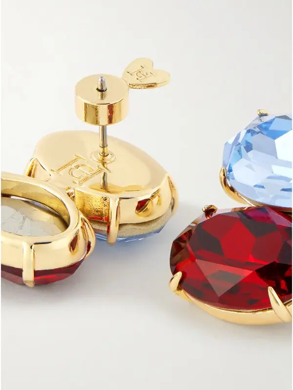 Carolina Herrera Gold-tone Crystal Earrings