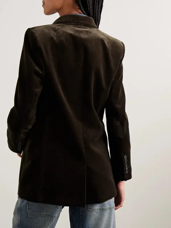 NILI LOTAN Diane Cotton-blend Velvet Blazer