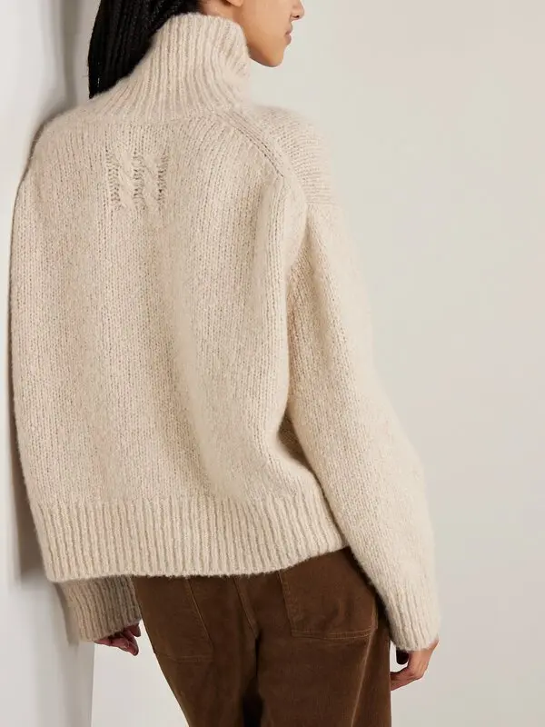 NILI LOTAN Cashmere And Silk-blend Turtleneck Sweater