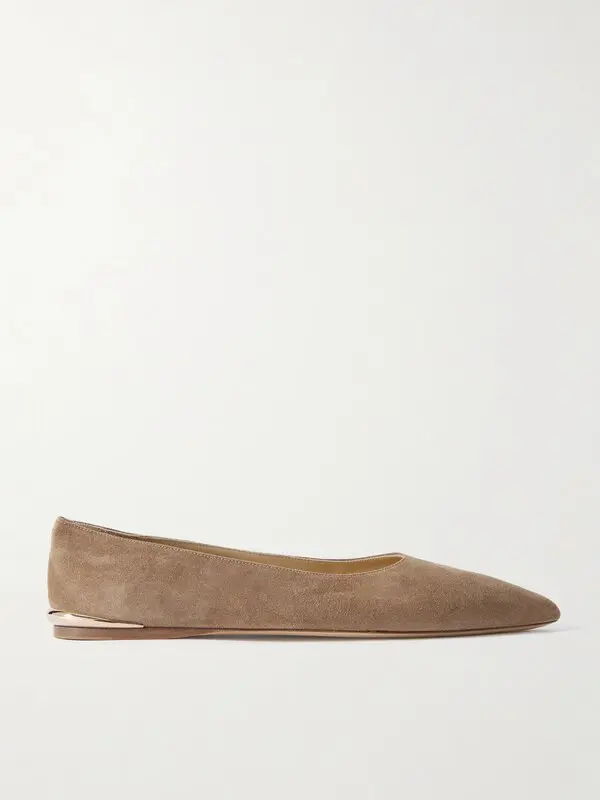Gabriela Hearst Fleur Suede Ballet Flats - Neutrals