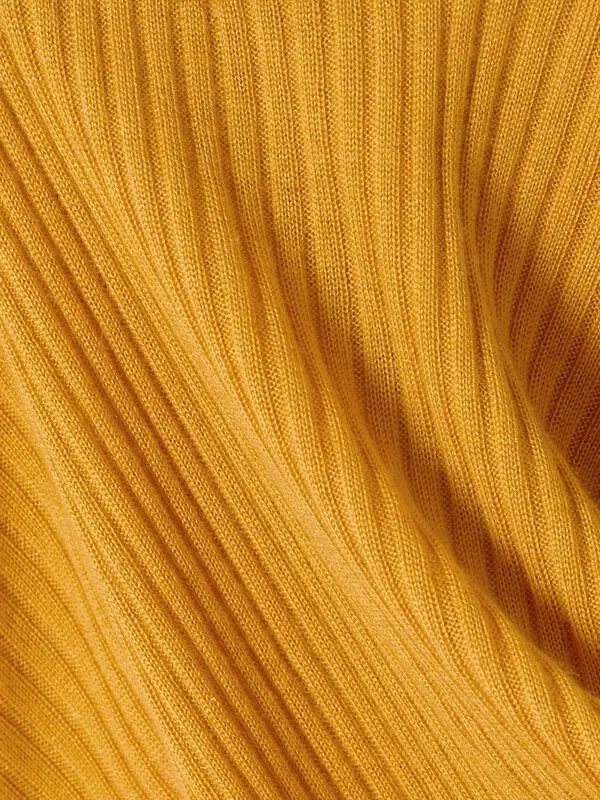 Gabriela Hearst Peppe" Ribbed Cashmere And Silk-blend Turtleneck Sweater - Yellow