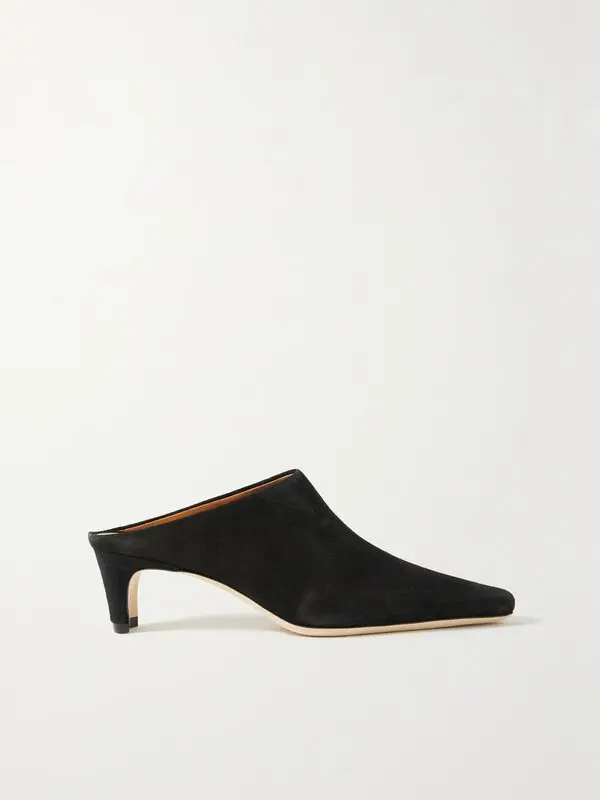 Staud Wally Suede Mules - Black