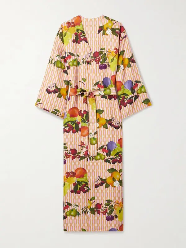 ERES Saveur Reversible Printed Silk-twill Robe - Multi