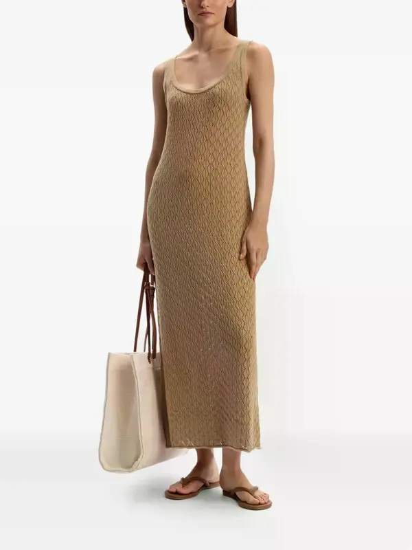 12 STOREEZ Knit Diamond-pattern Maxi Dress